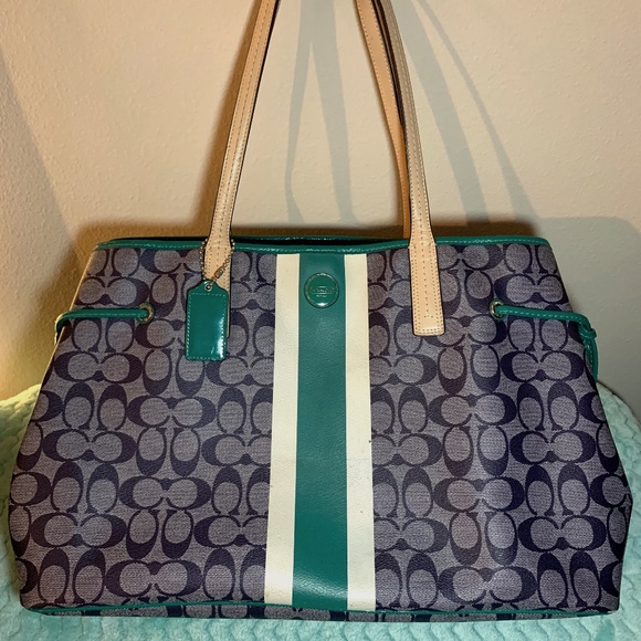 Coach | Bags | Coach Legacy Carryall Tote Blueteal | Poshmark